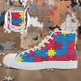 Coolcustomize Colorful Puzzle Piece-Themed High-Top Canvas Shoes for ...