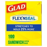 Glad Flex'nseal Zipper Food Storage Sandwich Bags 100 Count (Pack of 3 ...