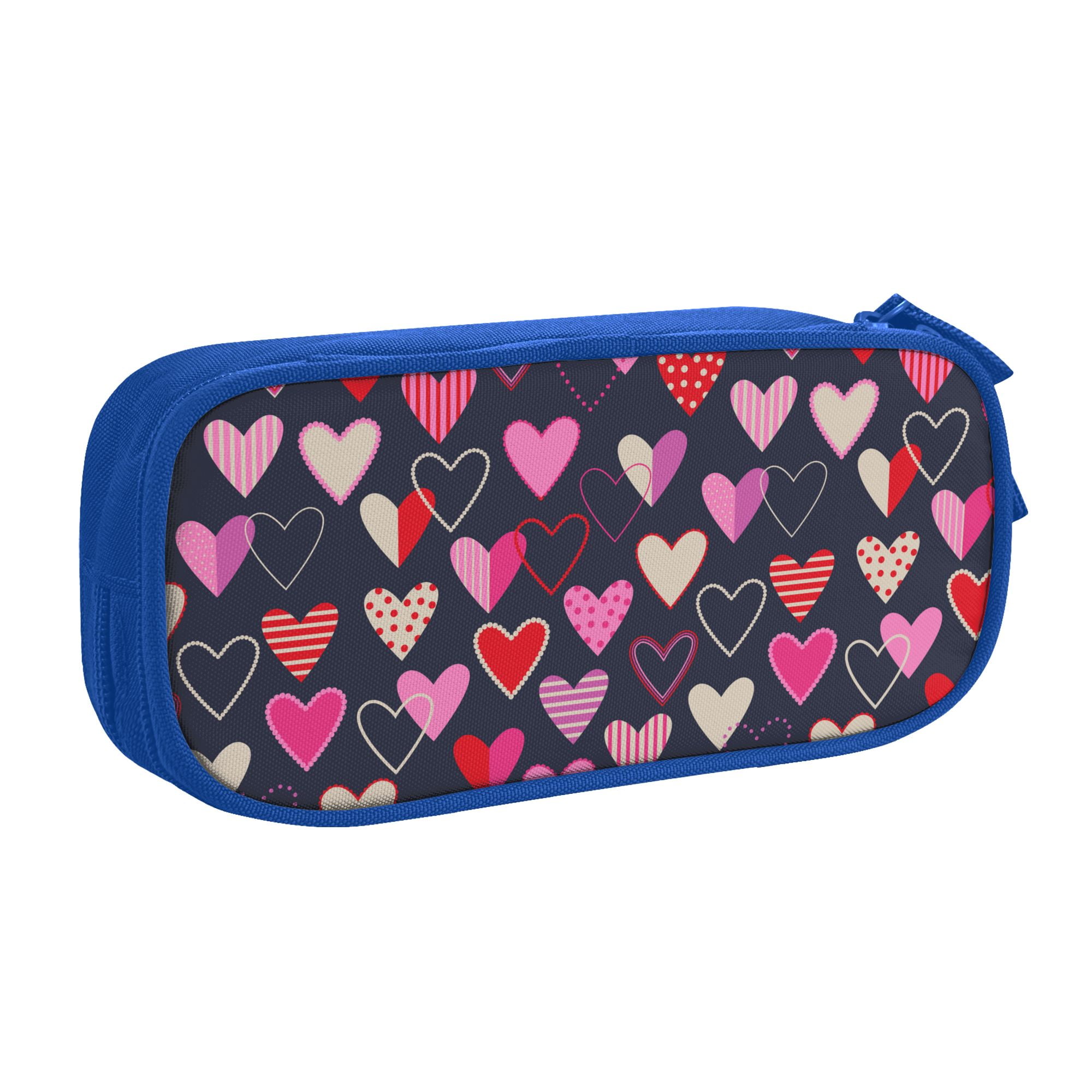 TEQUAN Large Capacity Pencil Case, Romantic Love Pink Hearts Pattern ...