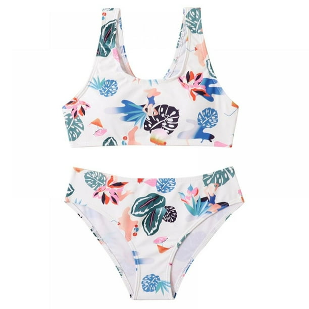 Child Girls Bikini Beach Swimwear 2 Piece Swimsuits Floral Printing ...