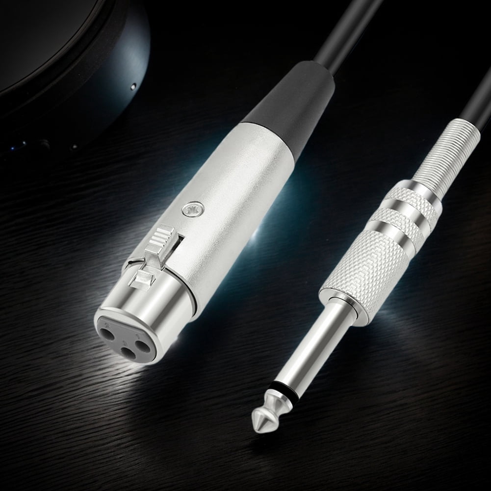 Cable de micrófono XLR hembra a conector mono TS de 1/4 (6,35 mm) Cable ...