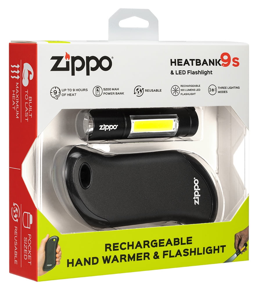 Zippo Black Heatbank 9s Rechargeable Hand Warmer & Flashlight - Walmart.com