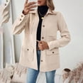 Aellinatey Women's Wool Blend Pea Coat Casual Formal Office Wool Single ...