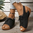 Bkhluea Women Lace Up Open Toe Slingback Comfort Sandals Breathable Non ...