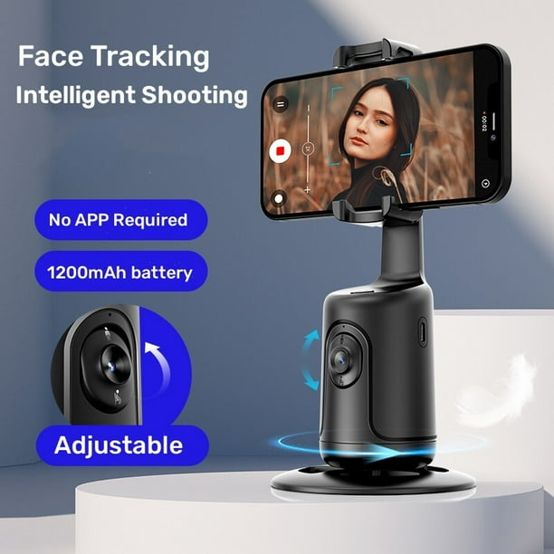 Auto Face Tracking Tripod, No App Required, 360° Rotation Face Body Phone Camera Mount Smart ...