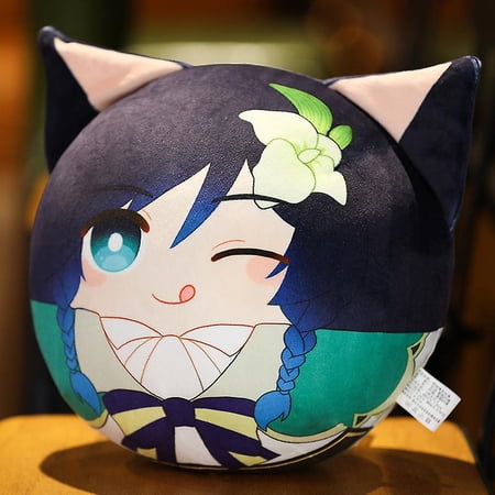 Game Genshin Impact Anime Plushie Pillow Round Ball Cushion Doll Paimon ...