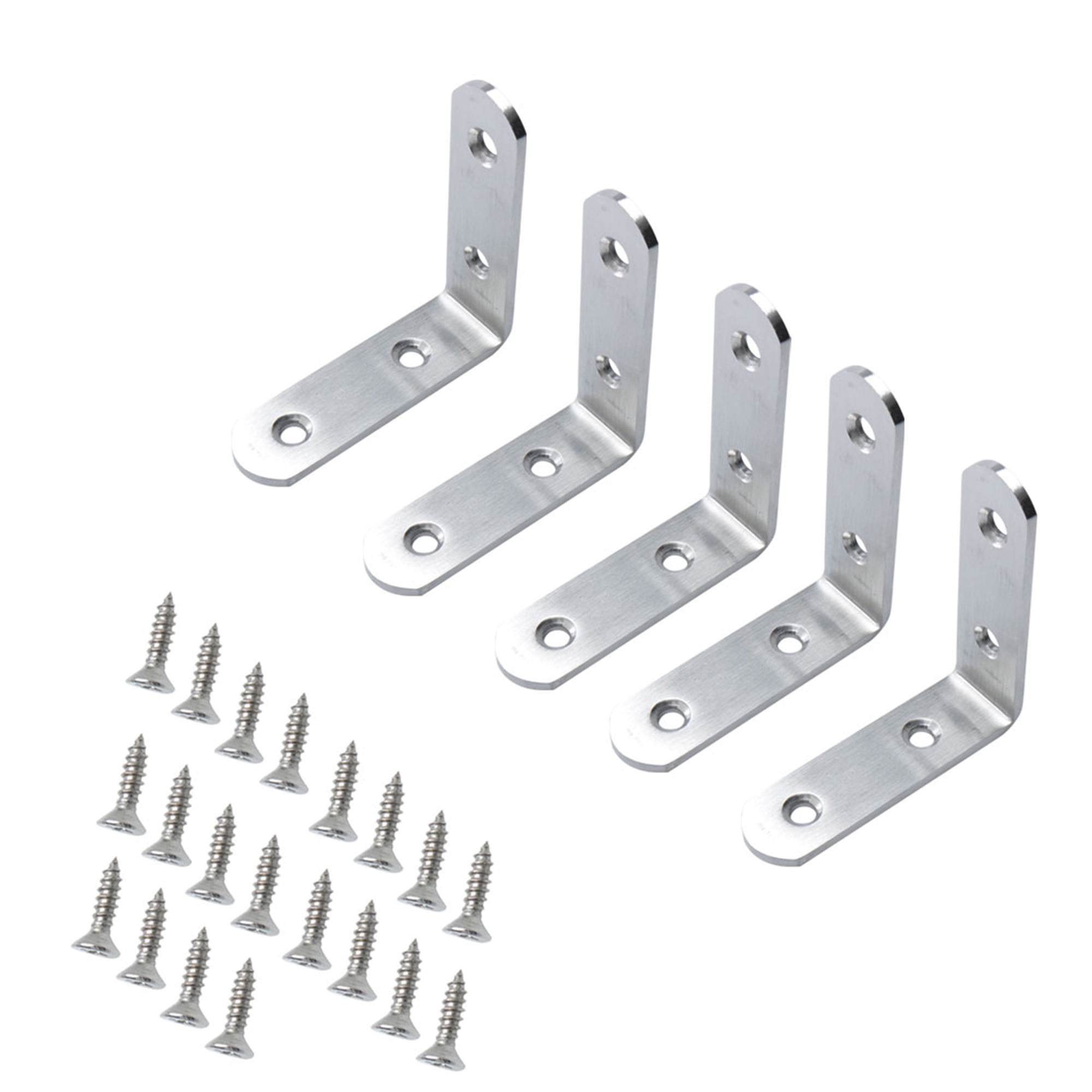 Uxcell 5 Piece 65 x 65mm Stainless Steel L Shaped Angle Brackets with ...