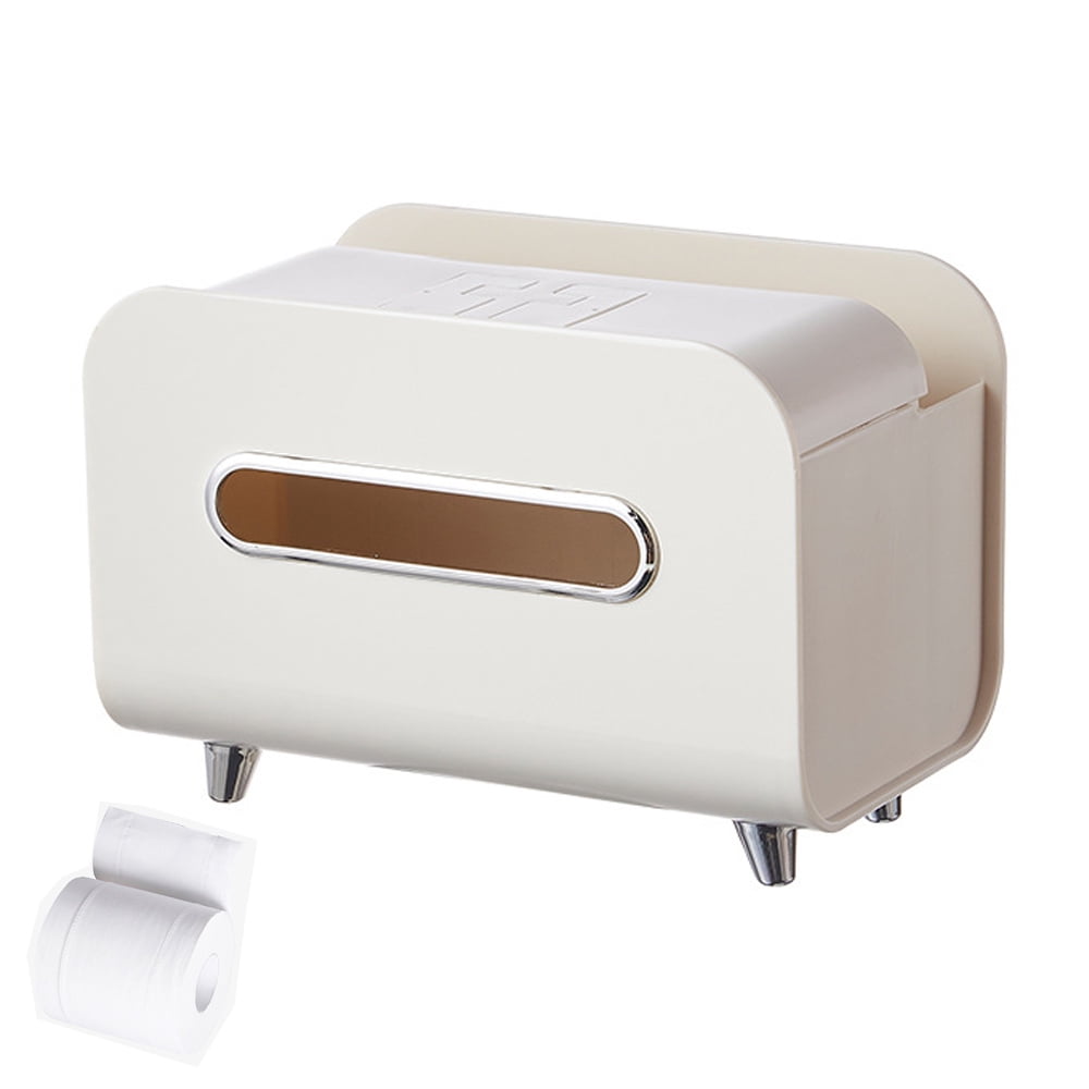 Tissue Box Cover Holder with Storage Napkin Tissue Box Multi-Function ...