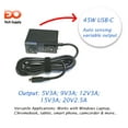 USB-C 45W Wall Charger for KANO Kids Computer Kit 11.6" 1101-2 Laptop ...