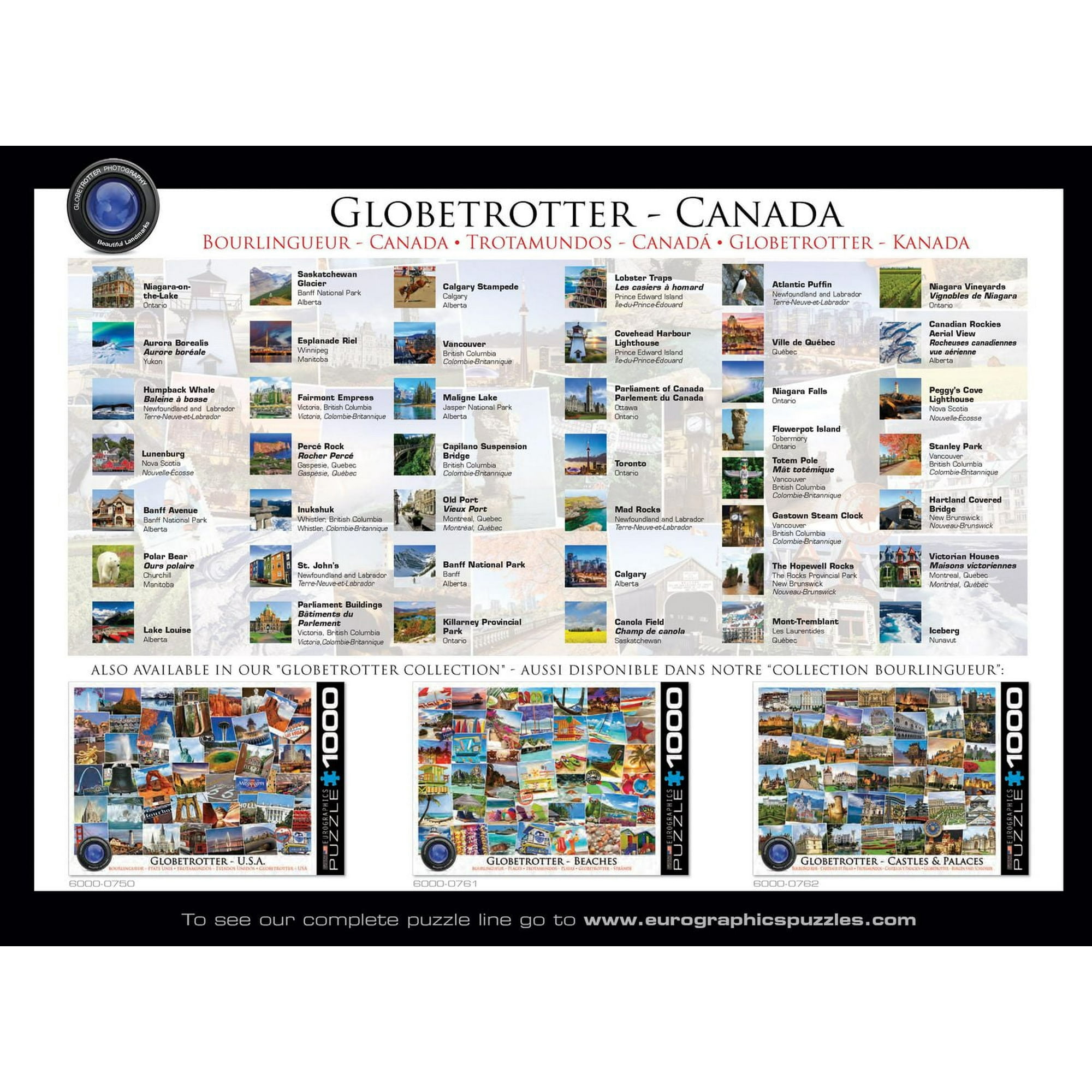 USA Map Jigsaw EuroGraphics USA Globetrotter 1000-Piece Jigsaw Puzzle ...