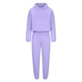 Two Piece Sets for Women Casual Solid Color Long Sleeved Hoodie ...