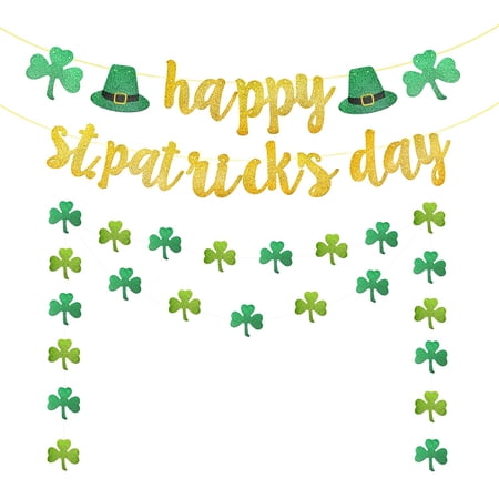 Happy St. Patrick’s Day Banner, St Patricks Day Banner Decorations ...