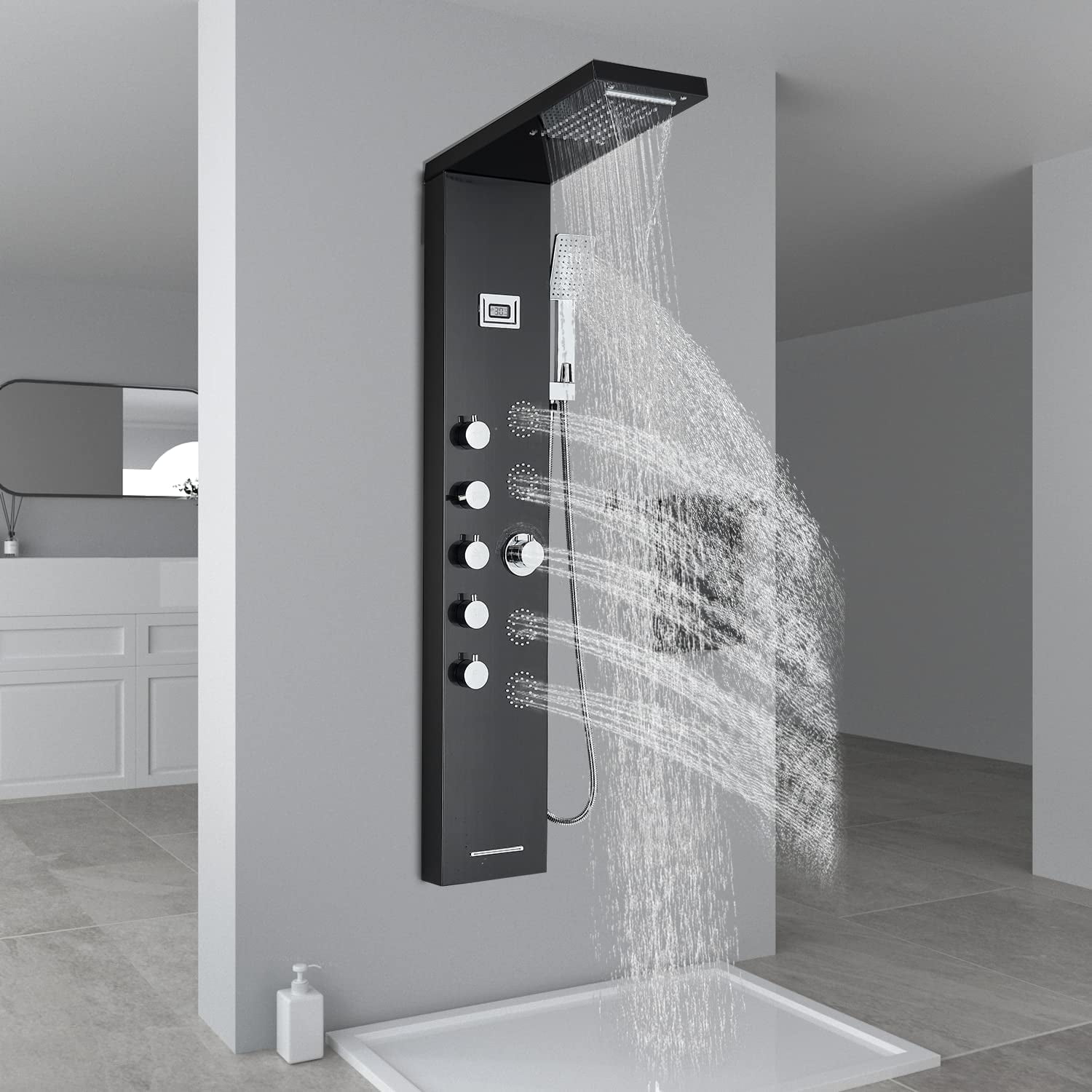 Zovajonia Shower Panel Tower System, Multi-Function Shower Tower ...