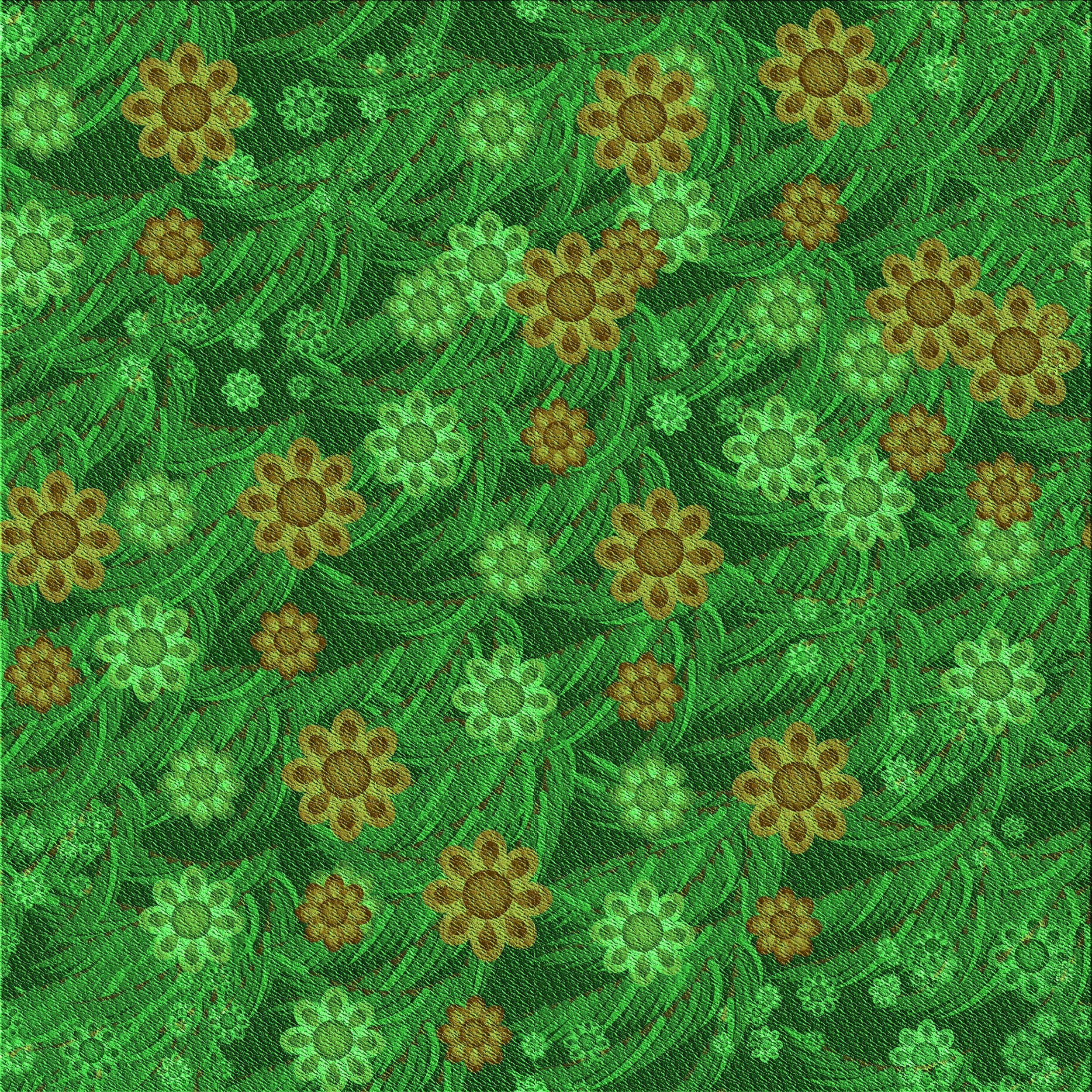 Ahgly Company Indoor Square Patterned Lime Green Area Rugs, 8' Square ...