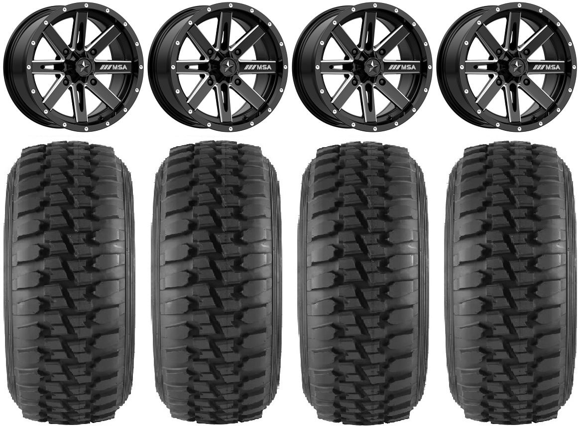 MSA Boxer 15" Wheels Milled 33" Desert Series Tires Sportsman RZR ...