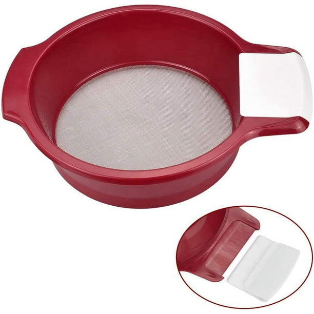 SHAR Flour Sieve with Scraper Double Handle Stainless Steel Flour ...