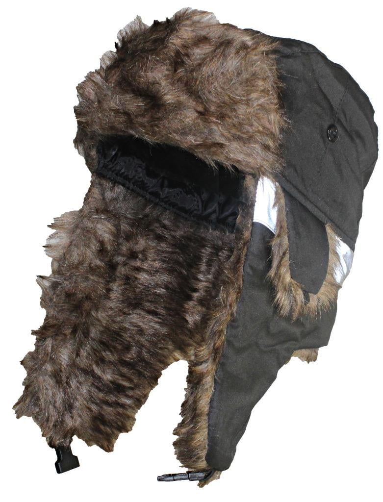 Best Winter Hats Nylon High Visibility Russian Cap W/Faux Fur ...