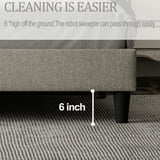 Miniyam King Size Upholstered Bed Frame with Button Tufted & Nailhead ...