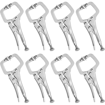 SICED 5 Inch Metal C Clamp with Adjustable Screws and Swivel Plates (8 ...