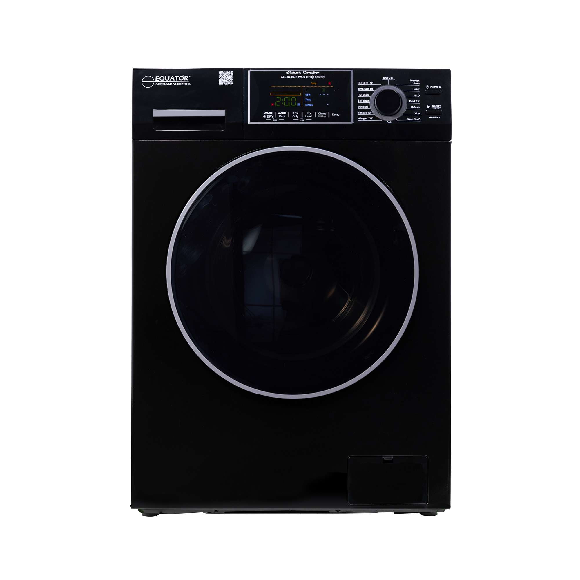 Equator Advanced Appliances Equator All-In-One Washer Dryer Ventless Fully Builtin 0-Clearance 1.62cf/15lbs 110v 1400rpm