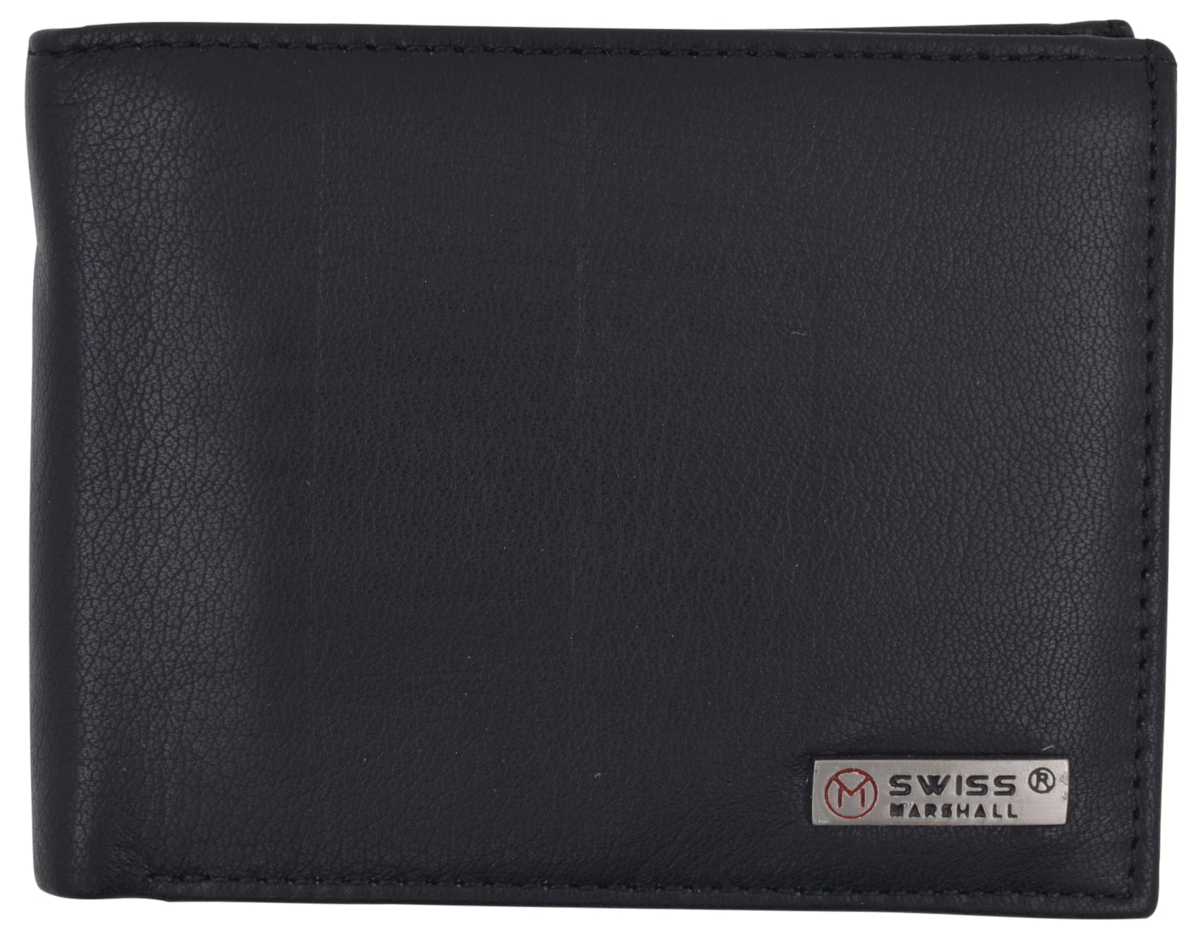 Swiss Marshall Mens Genuine Leather Passcase Bifold Wallet RFID Safe 2 ...