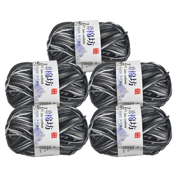 Uxcell 5 Pack of 50g Cotton Blend Yarn Crochet Craft Yarns for Knitting ...