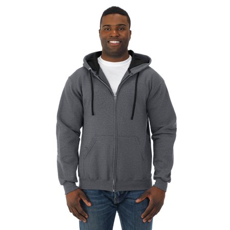 Fruit of the Loom Men's Sofspun Fleece Hoodie, Full Zip-Charcoal Heather, Large | Walmart Canada