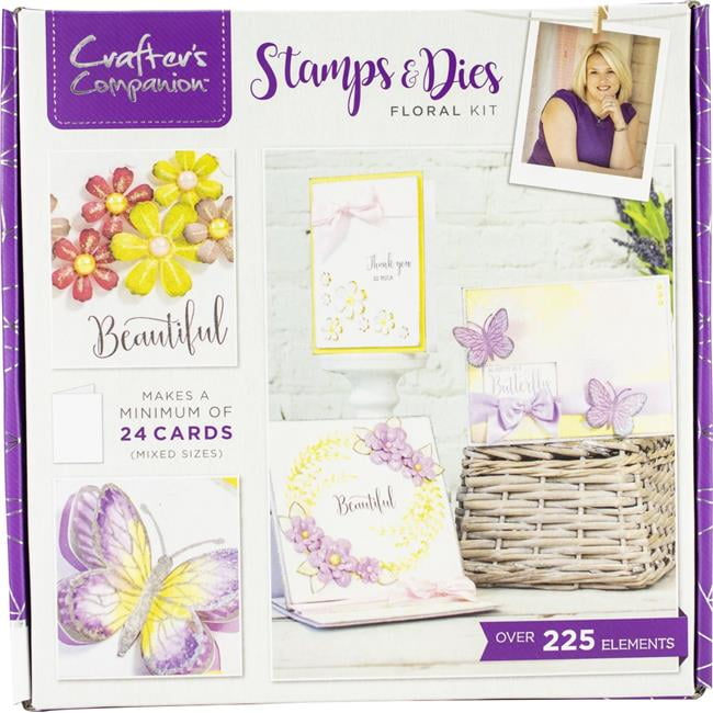 Crafter's Companion Craft Box Kit-Stamp & Dies Floral - Walmart.com