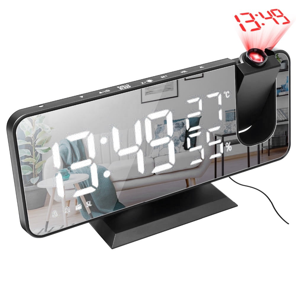 Projection Digital Alarm Clock for Bedroom, LED Alarm Clock Projection ...