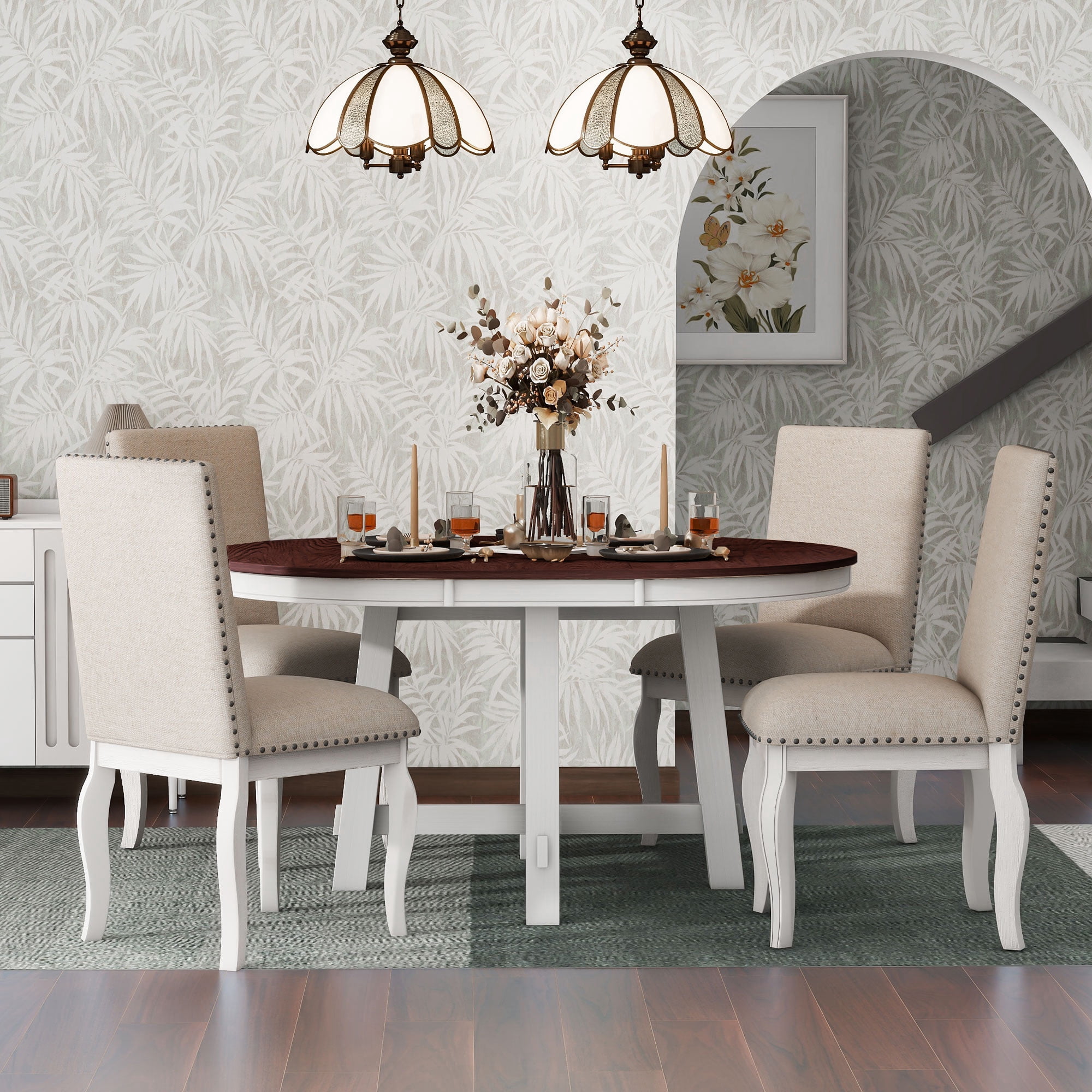 Click here for Noble House5-Piece Farmhouse Dining Table Set  Woo... prices