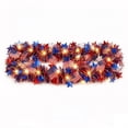 6Ft Battery Operated Pre-Lit Red White Blue Star Patriotic Garland for ...