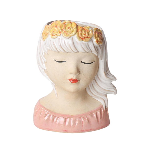 Ceramic Face Vase Table Centerpieces Home Decoration Decorative Girl ...