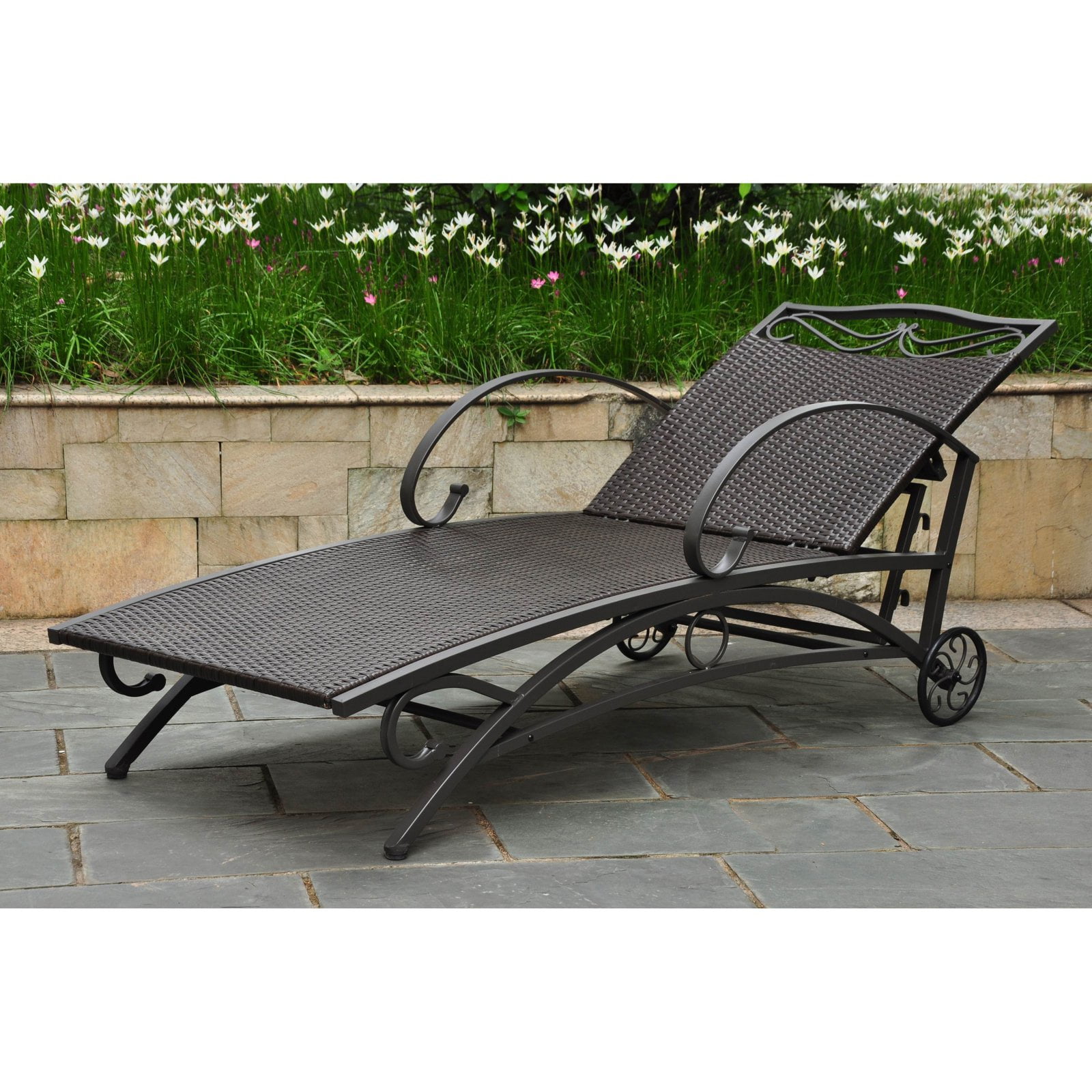 International Caravan Lisbon Wicker Contemporary Multi Position Patio Chaise Lounge - Walmart.com