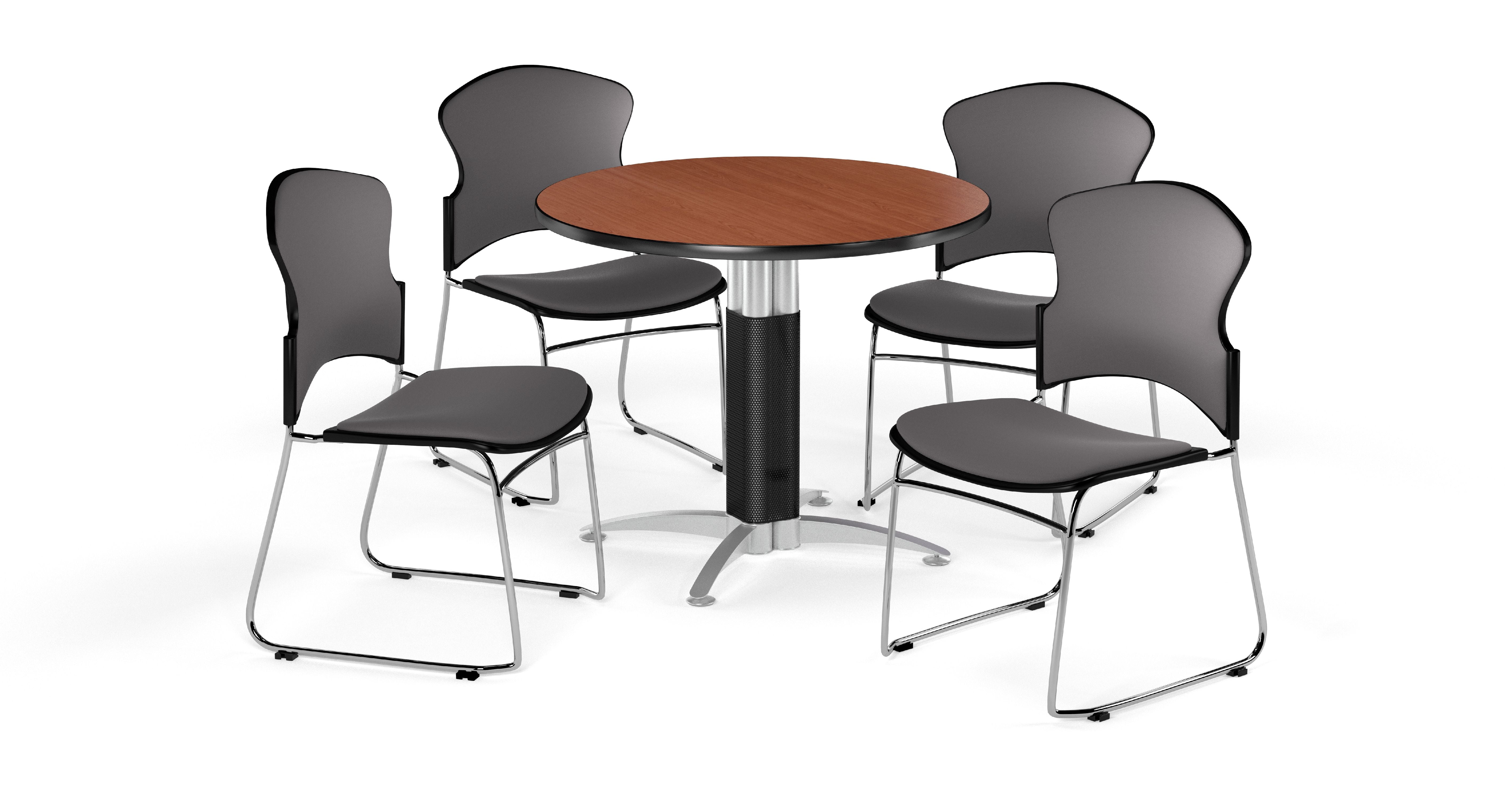 OFM Multi-Use Break Room Package, 42" Round Table with Fabric Stack ...