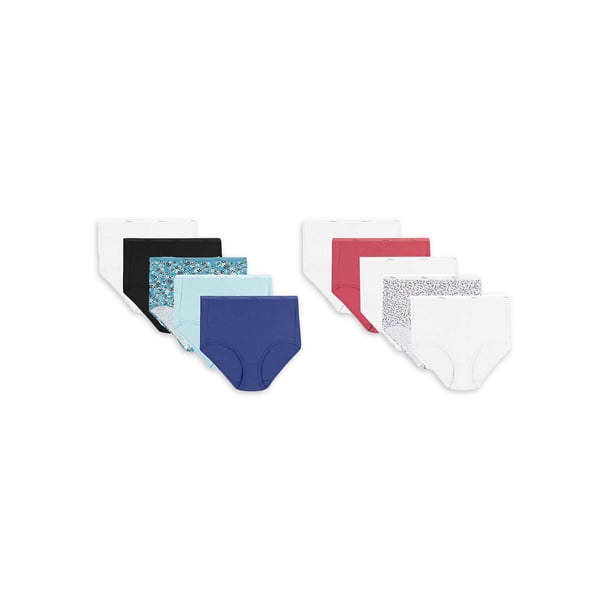Hanes Cotton High Waist Brief Panties 10 Pack Assorted 6 Womens