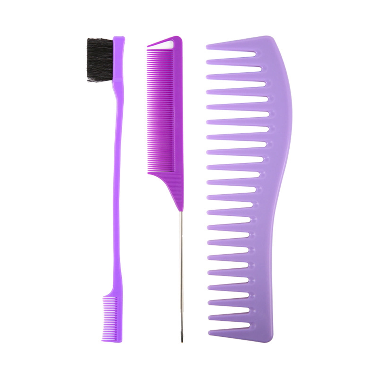 Pepisky 3pcs Hair Combs Set Fine Wide Tooth Comb Rat Tail Comb Cutting Comb Double Sided