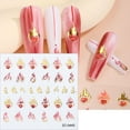 6 Sheets 5D Crystal Soft Glue Embossed Nail Stickers,Flame Heart Nail ...