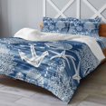 4 Piece Duvet Cover Set Cal king, Blue Ocean Anchor Coral Shell Soft ...
