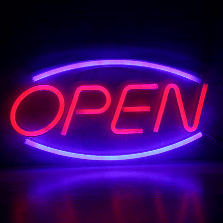 Led Neon Open Signs for Business and Home on Transparent Acrylic Base ...