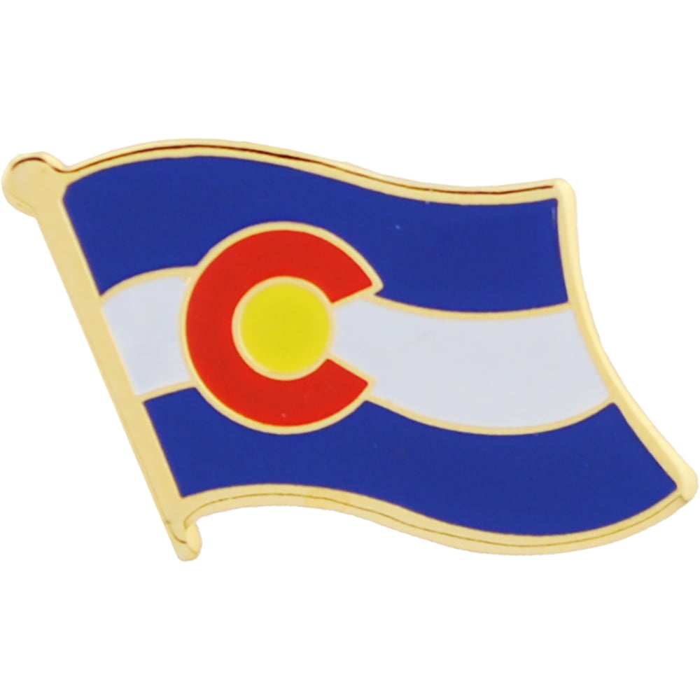 American Flag Pin, US STATES COLORADO Flag - Novelty Patriotic Enamel ...