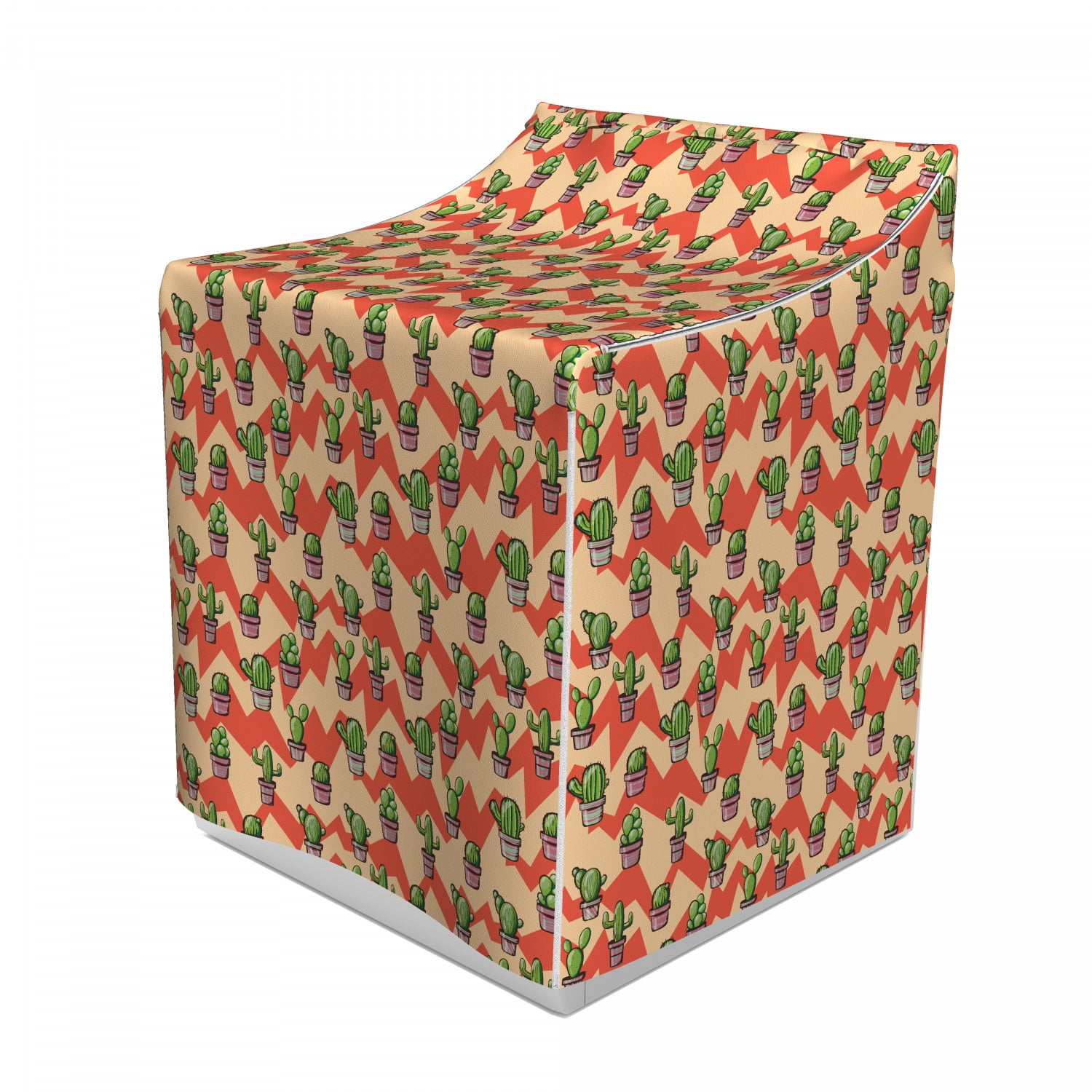 Cactus Washer Cover, Geometric Background with Zigzags Mexican ...
