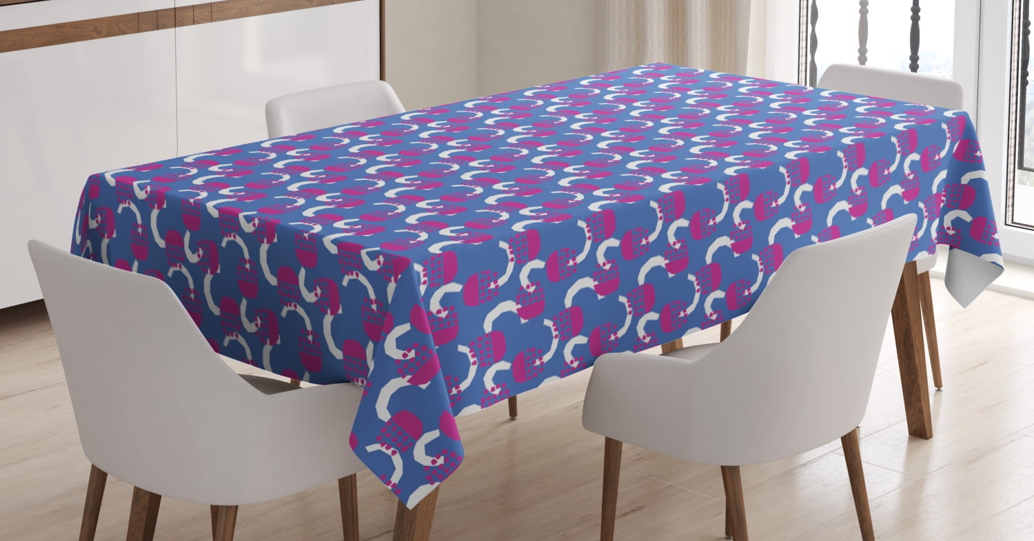 Abstract Tablecloth, Vibrant Energetic Pattern with Different Shapes ...