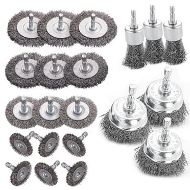 24PCS Wire Brush Wheel for Drill, Wire Wheel Cup Brushes for Drill ...