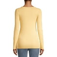 Women's Long Sleeve Henley Rib T-Shirt - Walmart.com