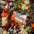 Autumn Country Plaid Pumpkin Delight Wreath, 17.in Fall Festive Home ...