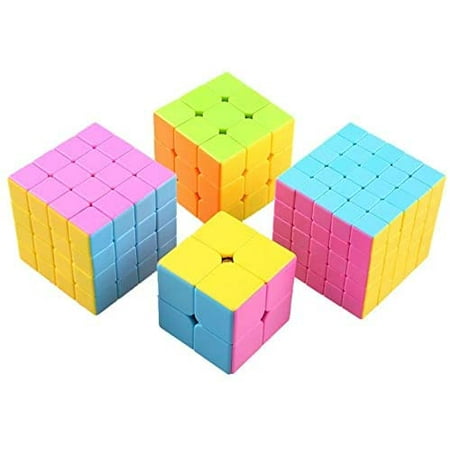 4 Pack Magic Cube 2x2 3x3 4x4 5x5 Stickerless Cubes Collection Puzzles ...