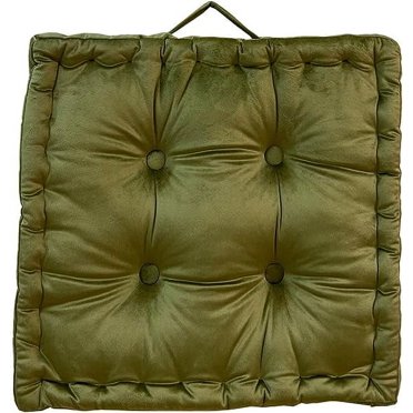 Large Cotton Linen Turquoise Square Floor Cushion, 21x21 inch Thick ...