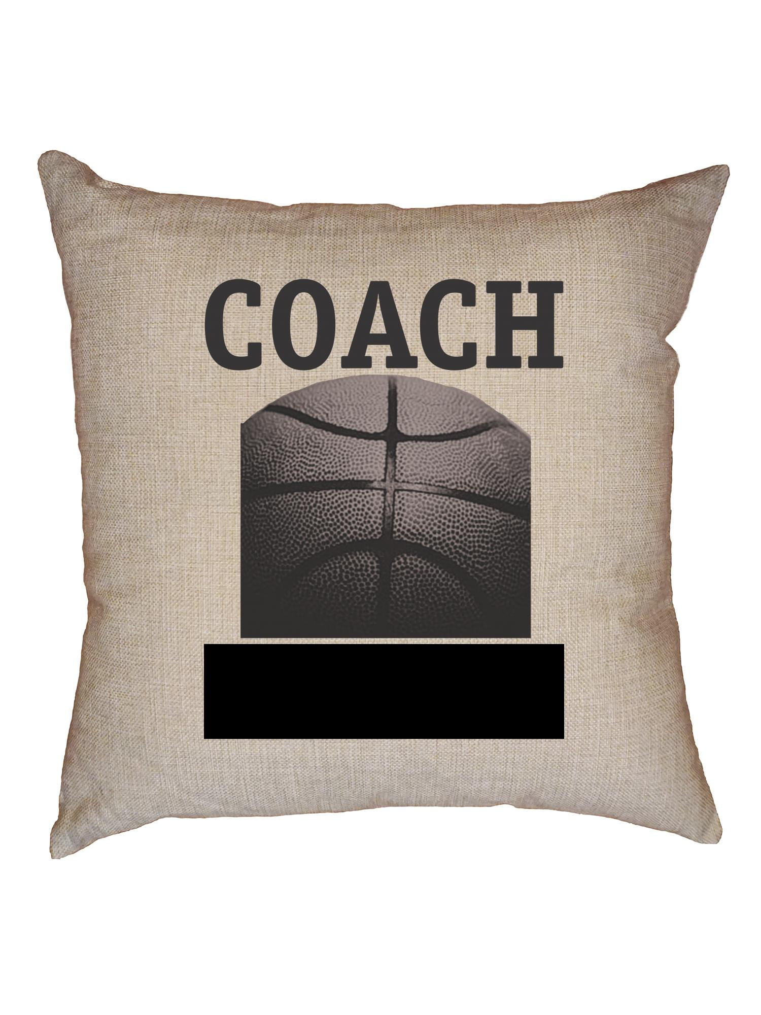 Basketball Coach Ball Graphic Decorative Linen Throw Cushion Pillow ...