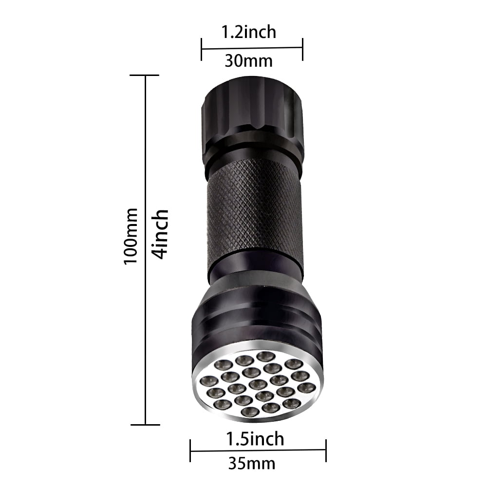 UV Flashlight 21LED UV Light 395-400nm LED UV Flashlightstorch Ultraviolet Black Light lamp ...