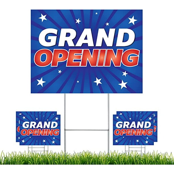 NEXT LEVEL SIGNS | Grand Opening Yard Signs | Double Sided 24 W x 18 H ...
